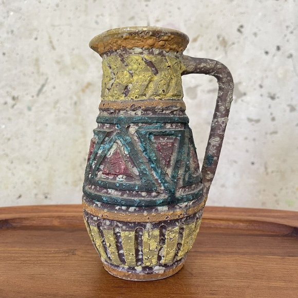 Unmarked | Accents | Vintage 6s Mcm Italian Lava Glaze Geometric Shapes ...